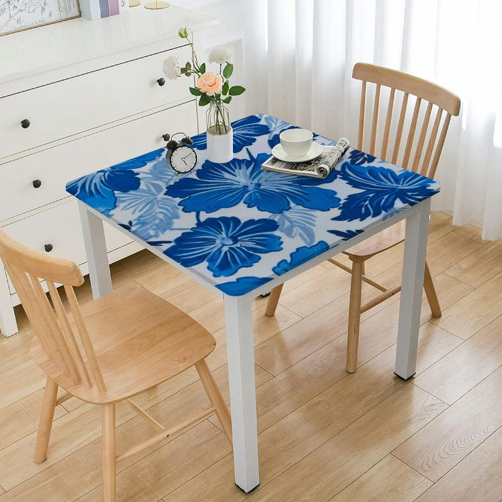 HAOXIT Blue Floral Tablecloth for Rectangle Tables, Vintage Blue ...