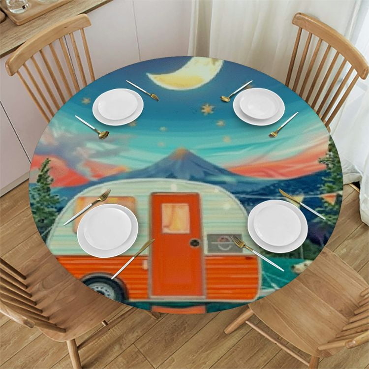 HAOXIT Camping Birthday Decorations- Camping Birthday Table Cloth ...