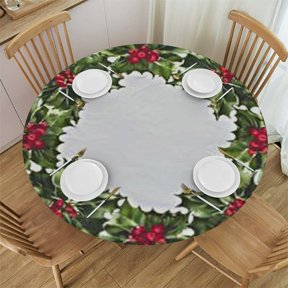 STONCEL Round Tablecloth, Boho Plaid Tasseled Linen Cotton, 55 Inch ...