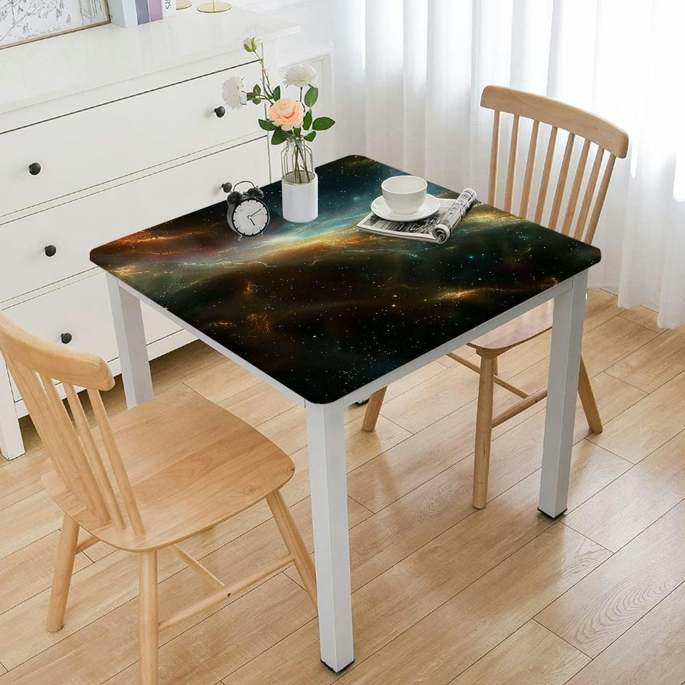 HAOXIT Decorative Elastic Edged Square Fitted Tablecloth, Polyester ...
