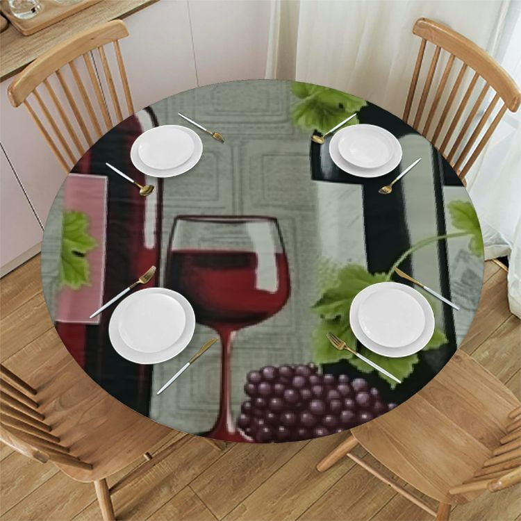 HAOXIT Elastic Edged Flannel Backed Fitted Table Cover - Watercolor ...