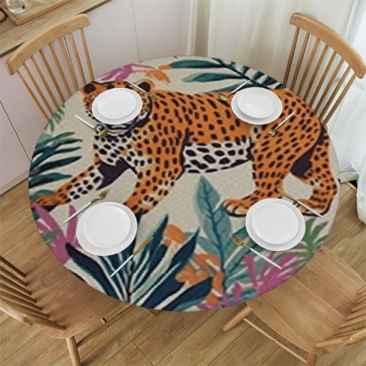 HAOXIT Fitted Table Cover, Pattern, Indoor/Outdoor Tablecloth, Patio ...
