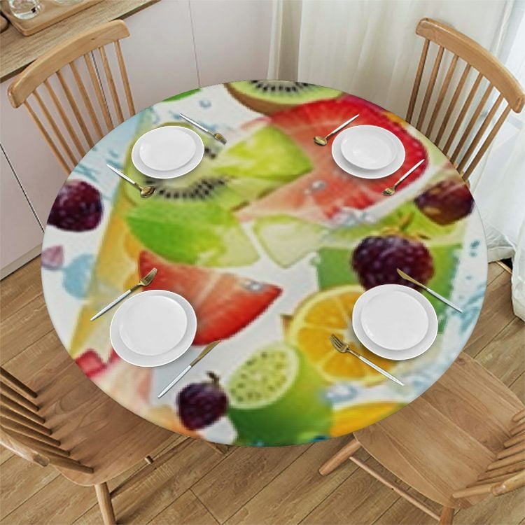 HAOXIT Fruits Tablecloth, Fruit with Splashing Liquid Strawberry ...