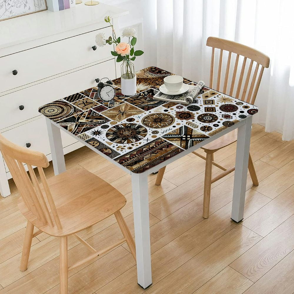 HAOXIT Geometric Pattern Tablecloth, Different Shapes Textures Table ...