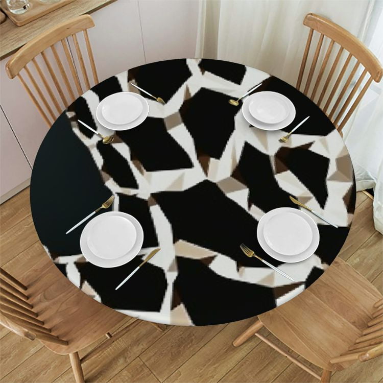 HAOXIT Giraffe Skin Black Tablecloth Abstract Geometric African Animal ...
