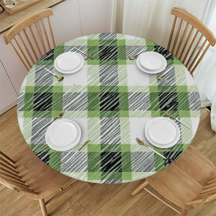 HAOXIT Green Checkered Table Cloth Stripe Grid Slashes Simple Trendy ...