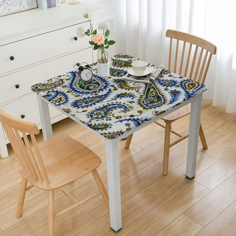 HAOXIT Hand Block Print Paisley Floral for Square Tables Cotton Table ...