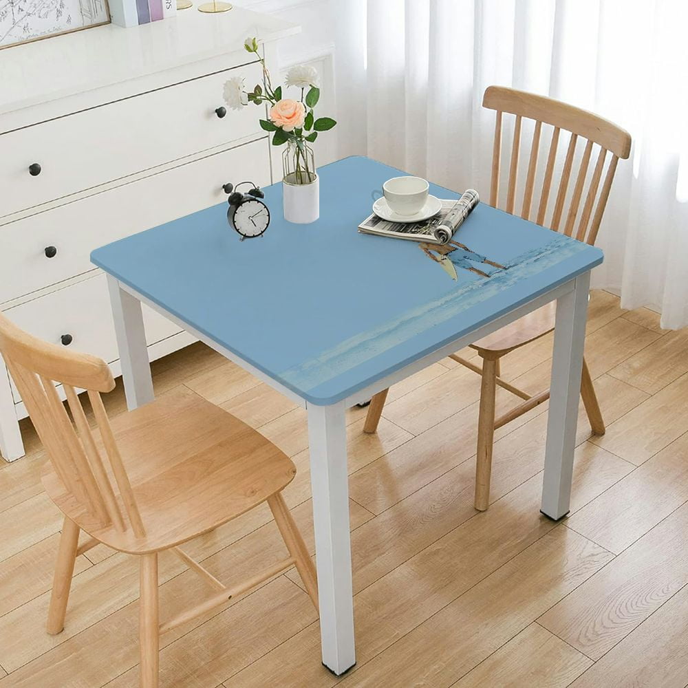HAOXIT Light Blue Square Tablecloths Square Table Covers Baby Shower ...