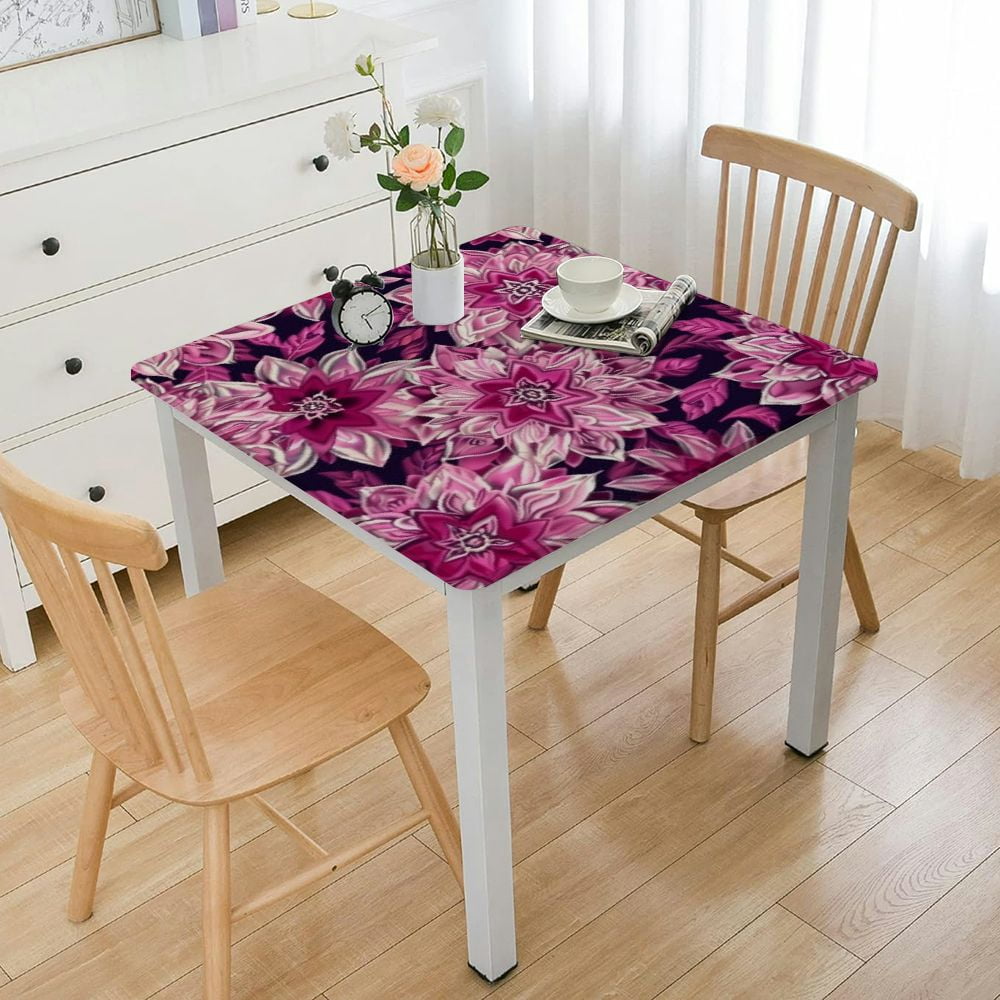 HAOXIT Multicolor Fitted Table Cover for Square Tables Tropical Jungle ...