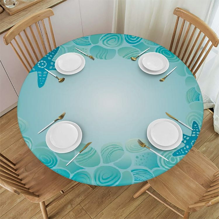 HAOXIT Ocean Tablecloth, Modern Sealife Marine Sea Shells Stars Fish ...