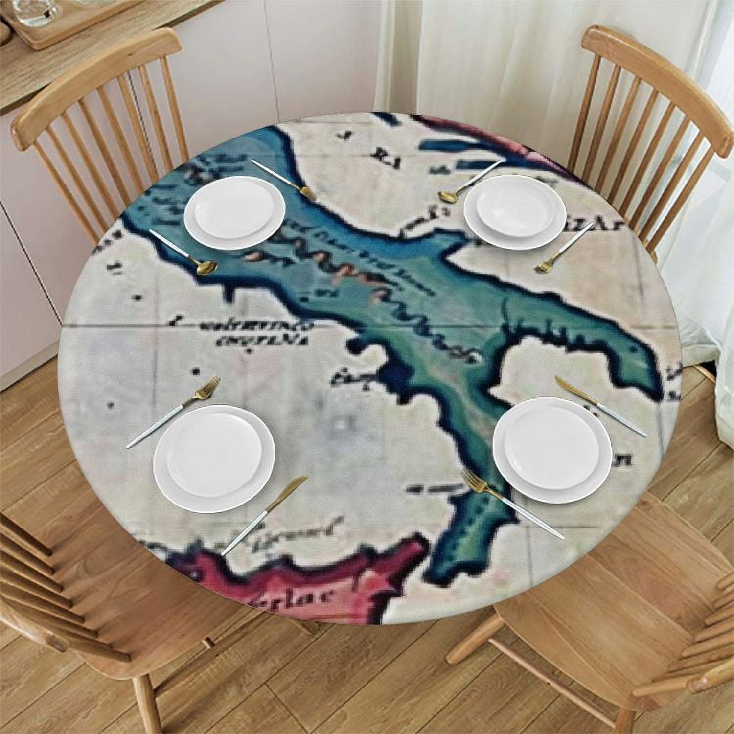 HAOXIT Outdoor Tablecloth, Vintage Map Illustration of Italy with Retro ...