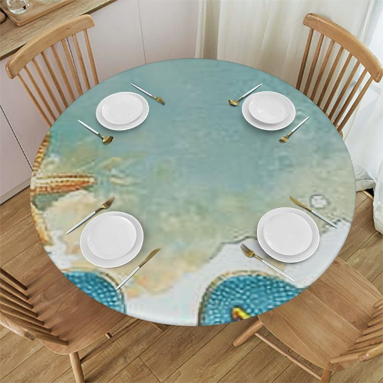 HAOXIT Pattern Round Table Cover,,Suitable for Catering and Kitchen Can ...