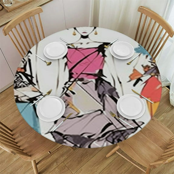 HAOXIT Room Tablecloth, Fashion Walking on Colorful Abstract Design ...