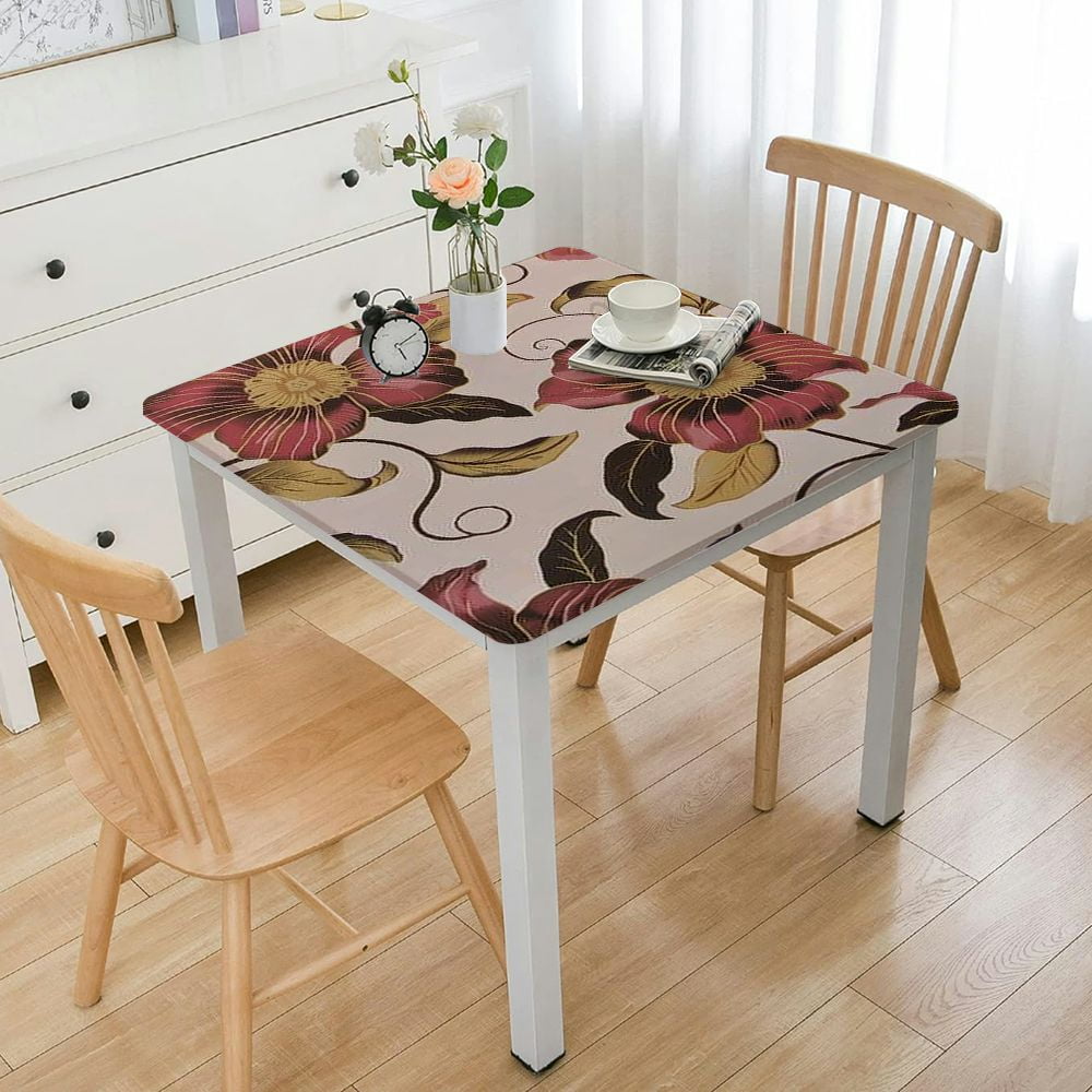 HAOXIT Spring Summer Floral Vinyl Tablecloth with Flannel Backing ...