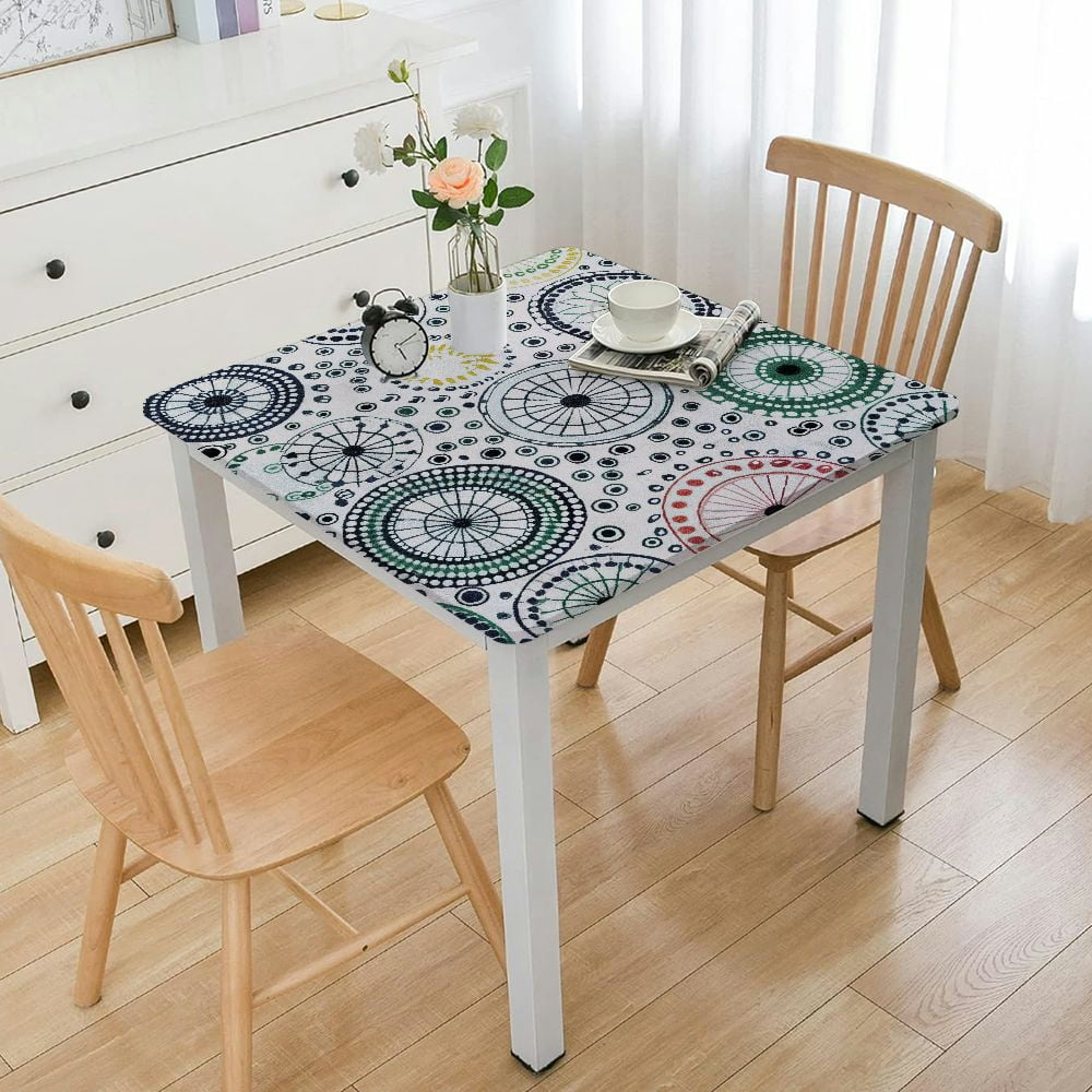 HAOXIT , Square Formations with Flower Like Elements Design Print ...