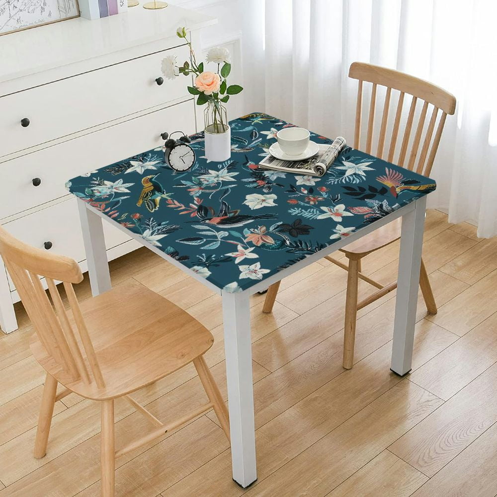 HAOXIT Square Table Cloth, Flowers Decorative Fabric Table Cover for ...