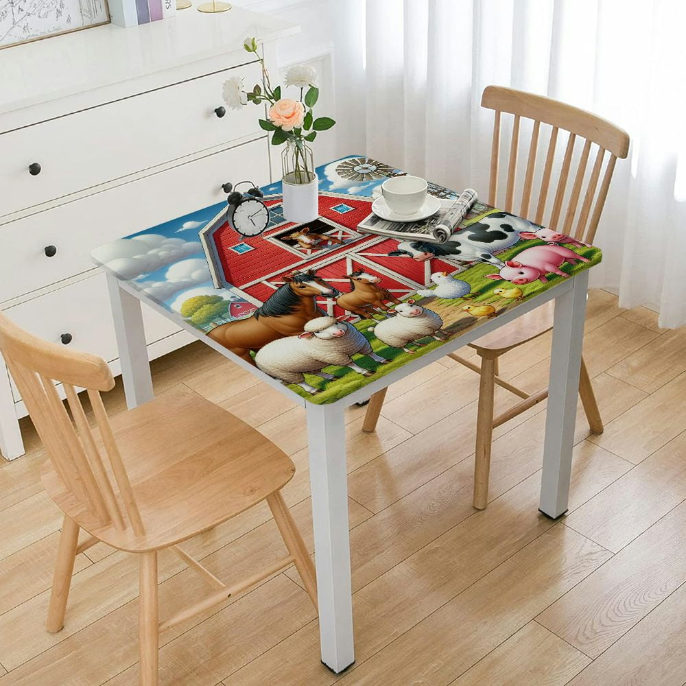 HAOXIT Table Cloth Farm Animal Table Cover for Farm Animal Birthday ...