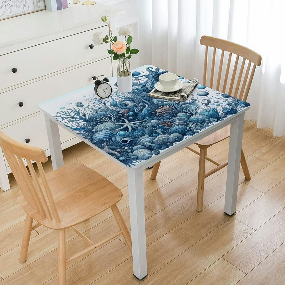 HAOXIT Table Cover Tropical Ocean Theme Table Cloth for Kitchen Dining ...