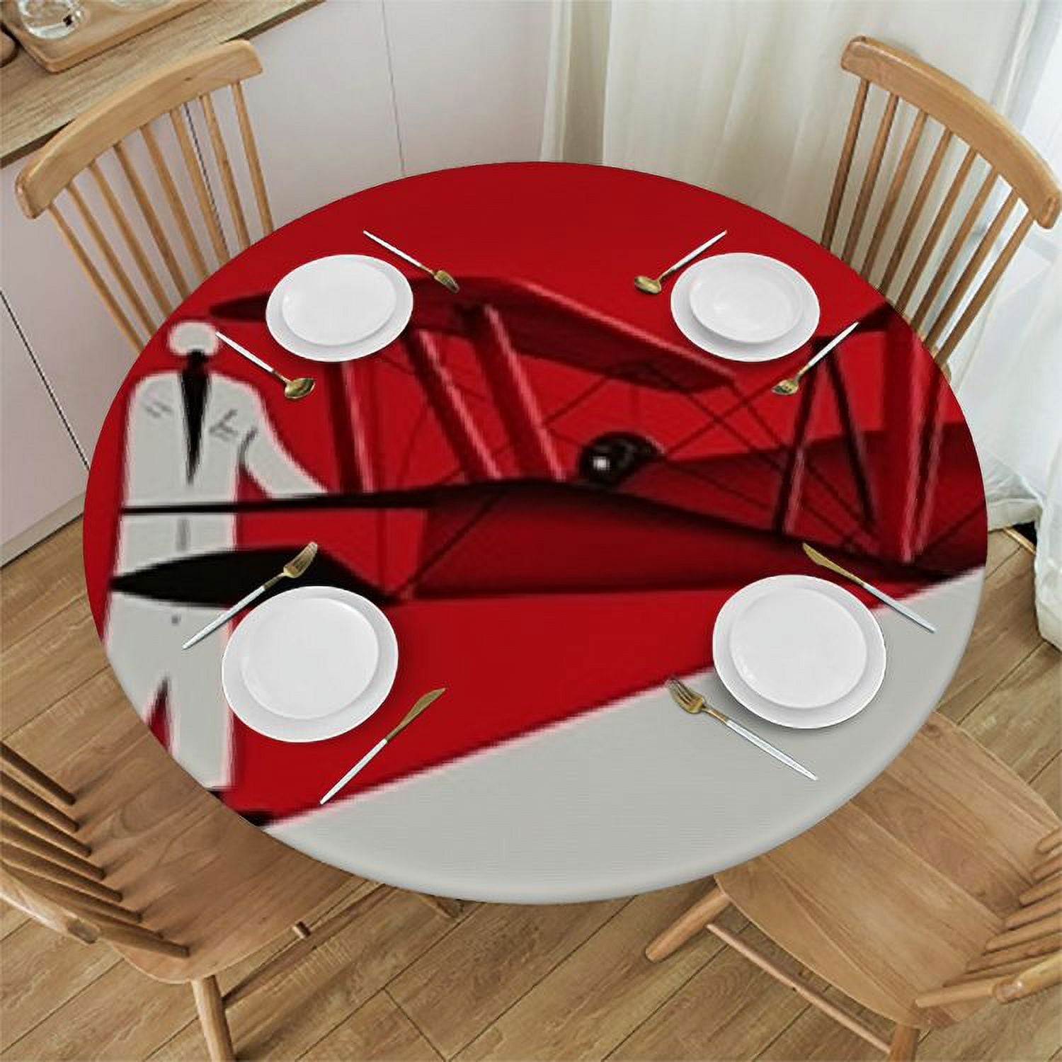 HAOXIT Vintage Airplane Tablecloth, Illustration of Various Biplanes ...
