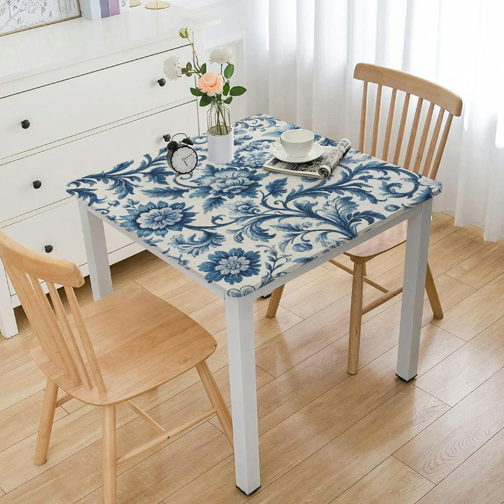 HAOXIT for Square Table, Faux Linen Table Cloth Dining Table Cover ...