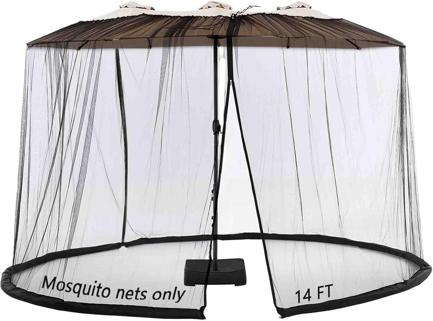 HAOYAN 14FT Black Outdoor Umbrella Net, Suitable for Patio Gazebo and ...