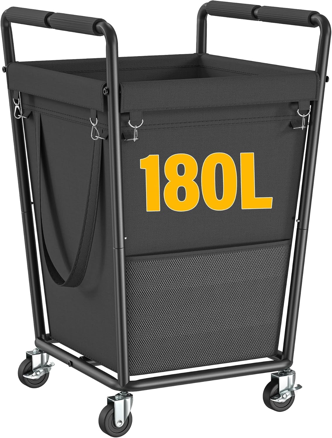 HAOYAN 180L Laundry Cart with Removable Bag & Metal Frame for Clothes ...