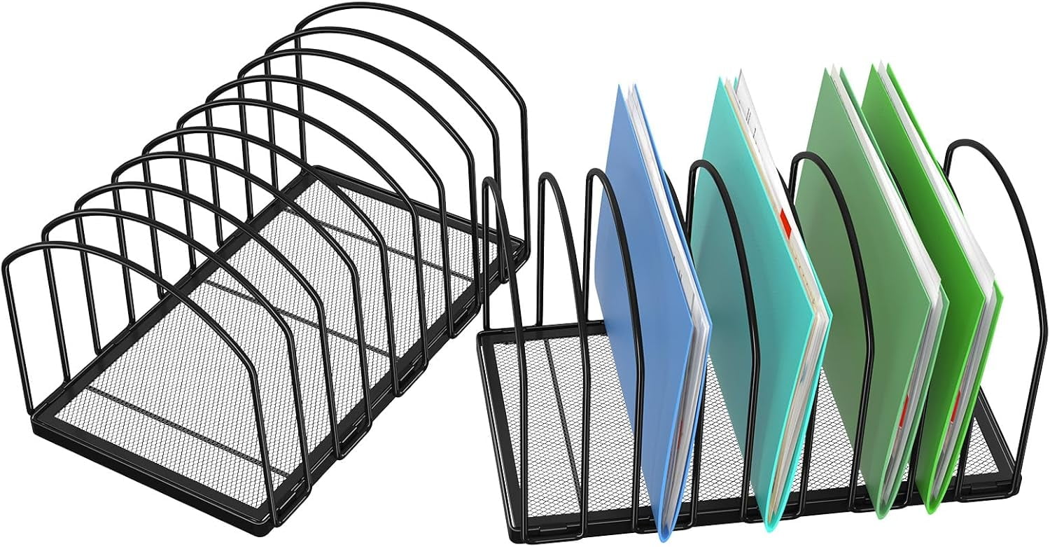 HAOYAN 2 Pack 9 Section Metal File Sorter Organizer for Desk Home ...