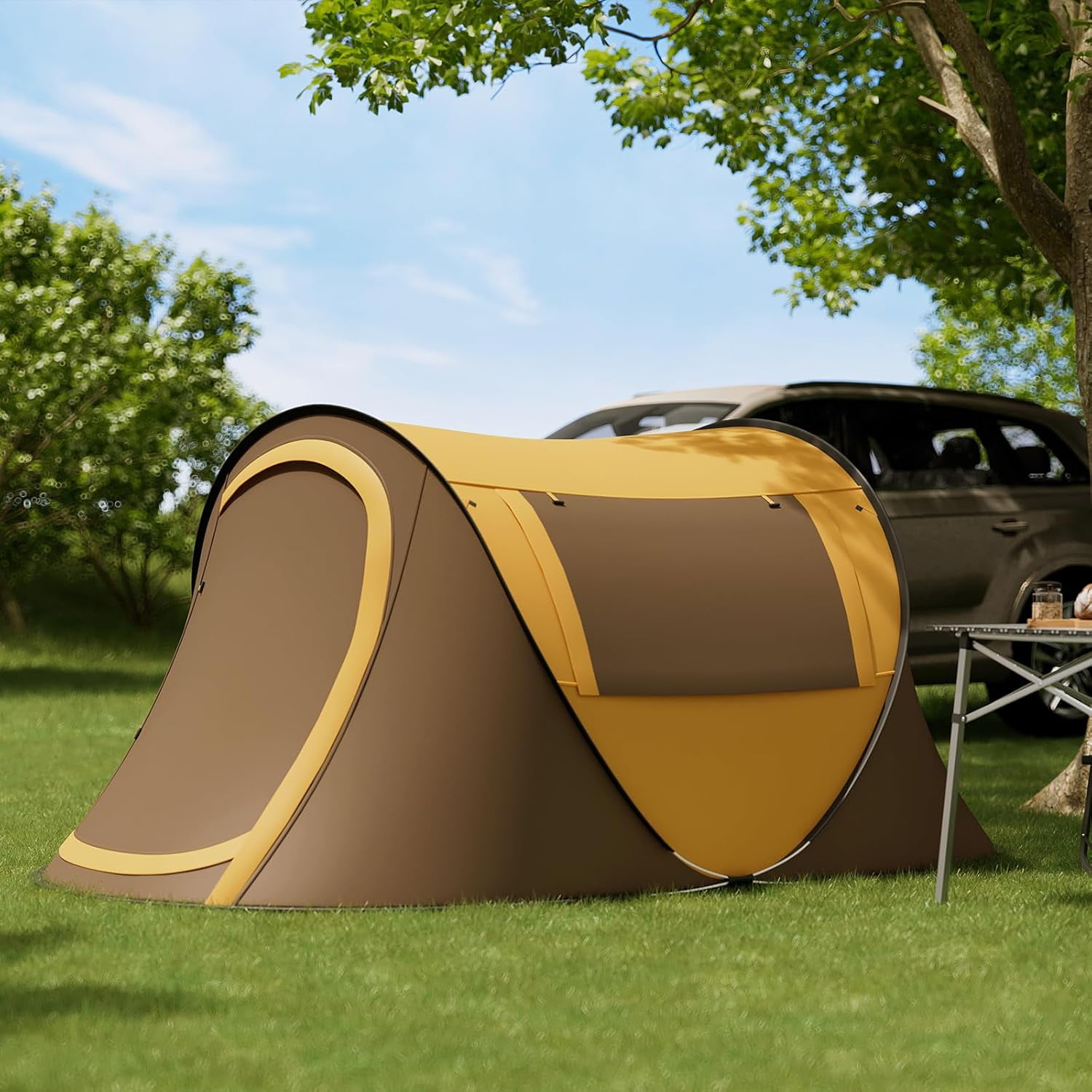 HAOYAN 2-Person, Windproof Beach Tent with Mesh Window, Instant Pop Up ...