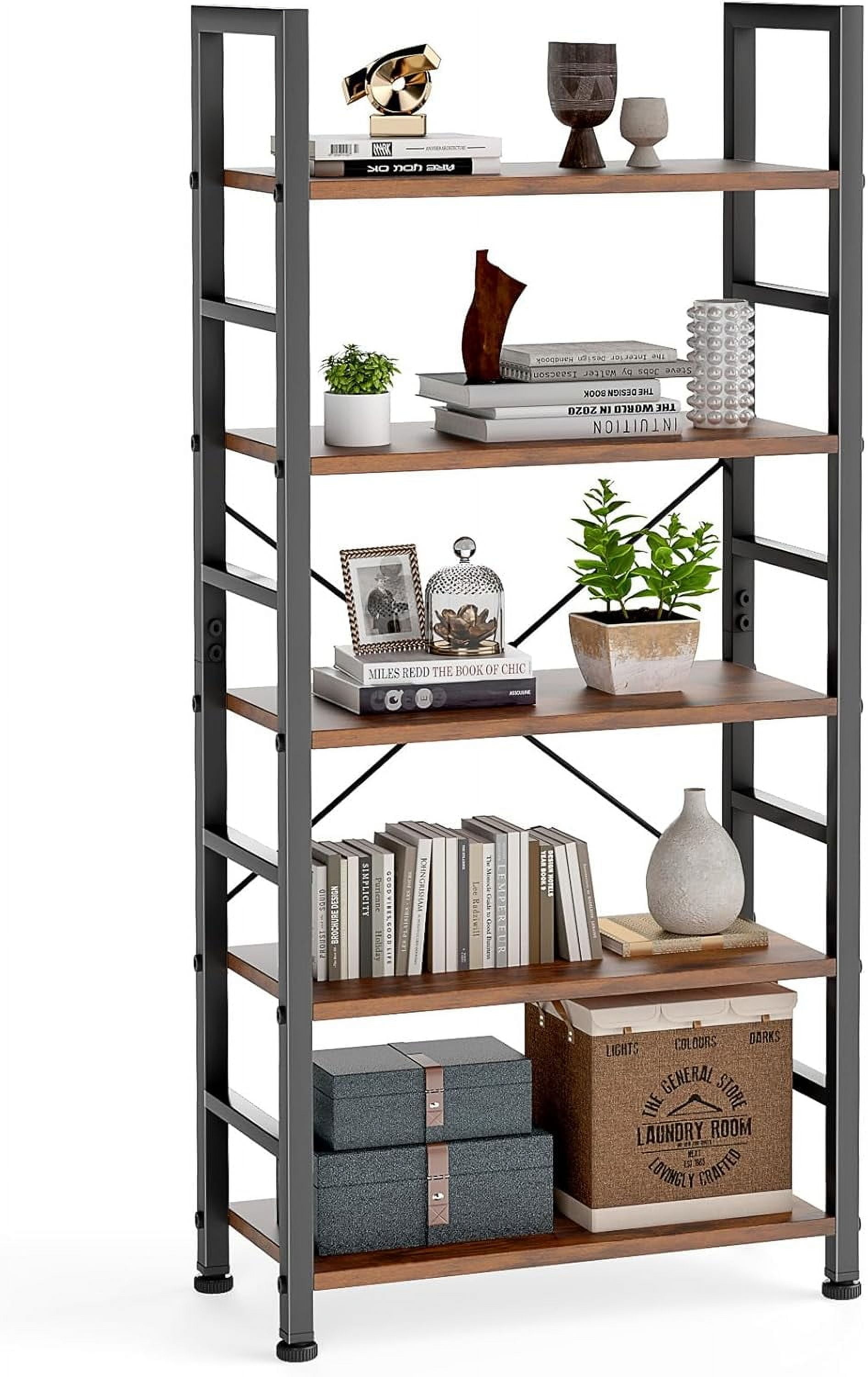 HAOYAN 5 Tiers Bookshelf, Classical Modern Book Shelf, Tall Display ...