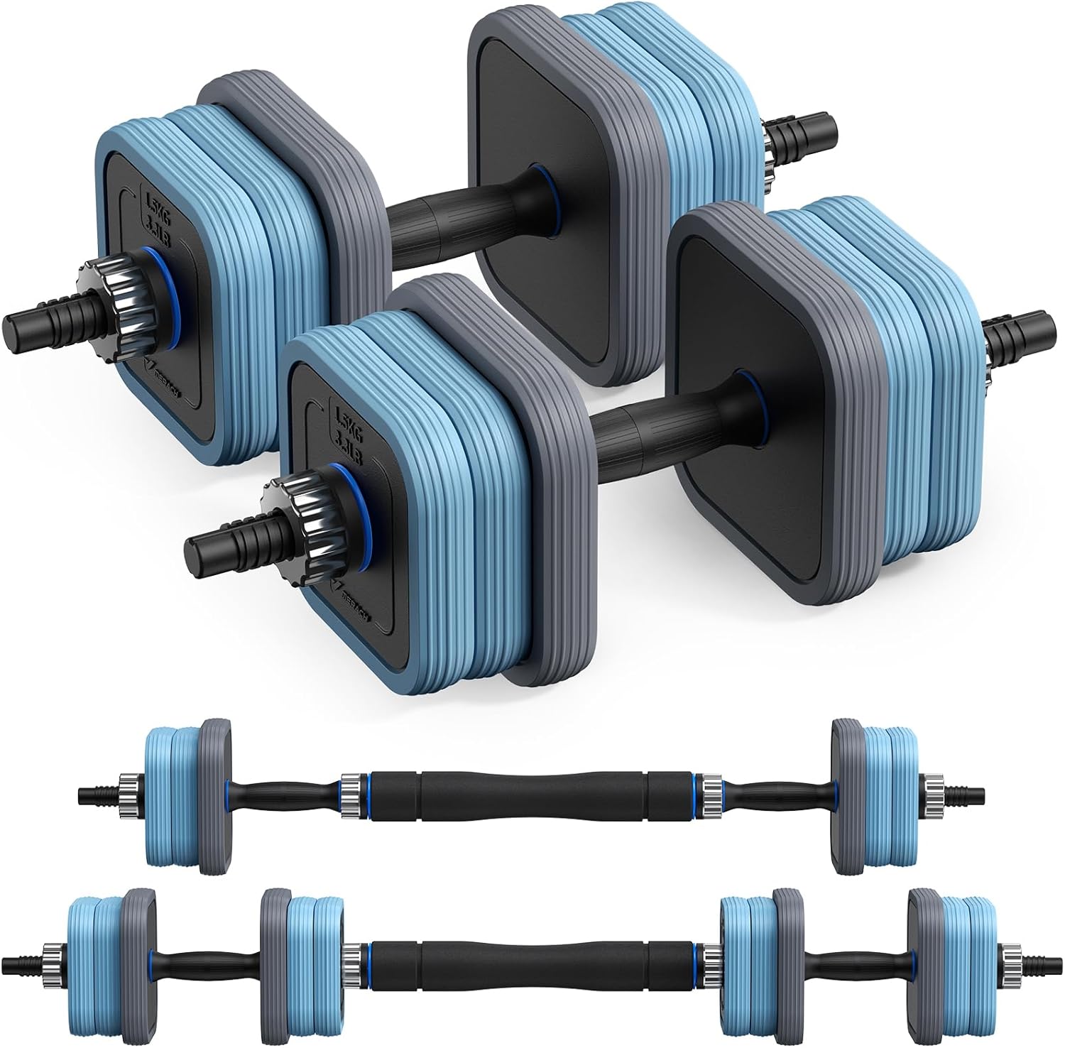 HAOYAN Adjustable Dumbbells Set, 4 in 1 Hand Weights Dumbbells Set C ...