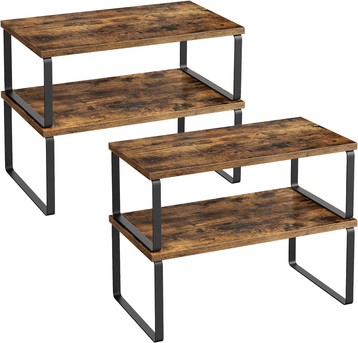 HAOYAN Cabinet Organizer Shelf, Set of 4 Kitchen Counter Shelves, Kitchen Storage, Spice Rack ...