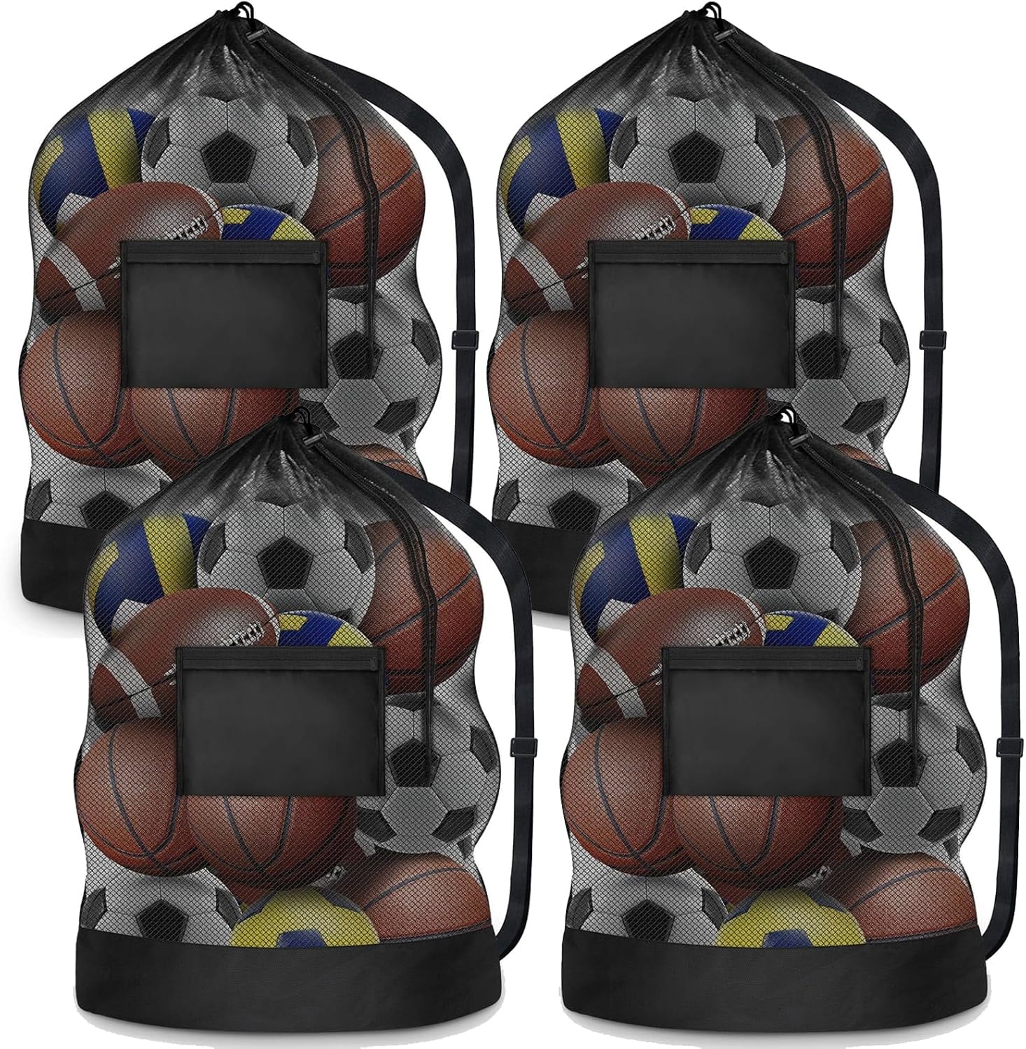 HAOYAN Extra Large Sports Ball Bag - Mesh Soccer Team Balls Bag, 4 pcs black - Walmart.com