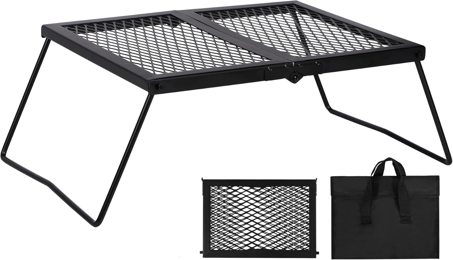 HAOYAN Folding Campfire Grill Heavy Duty Steel Grate, Portable Camp ...
