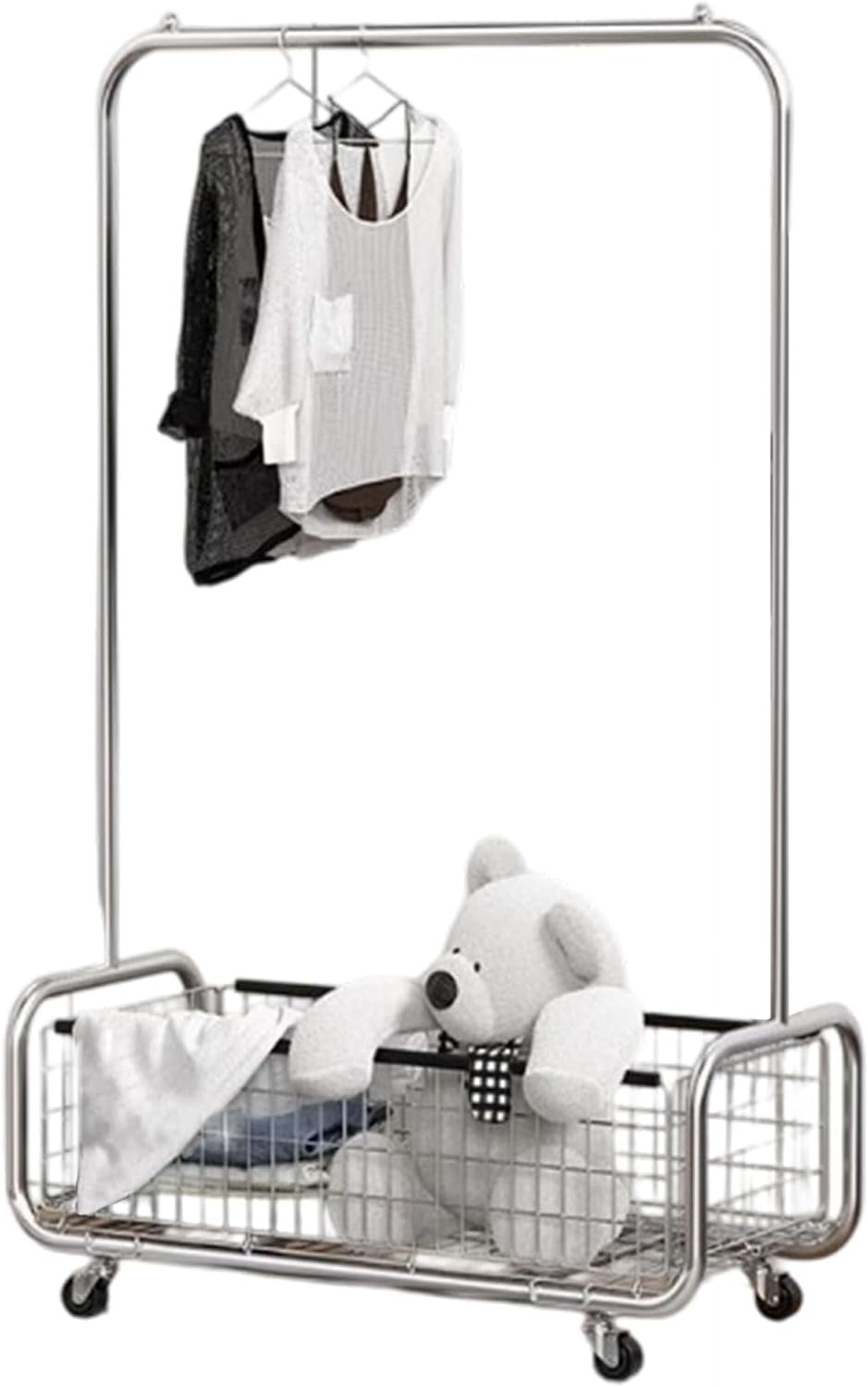 HAOYAN Garment Rack With Storage Baskets,Clothing Rack for Hanging ...