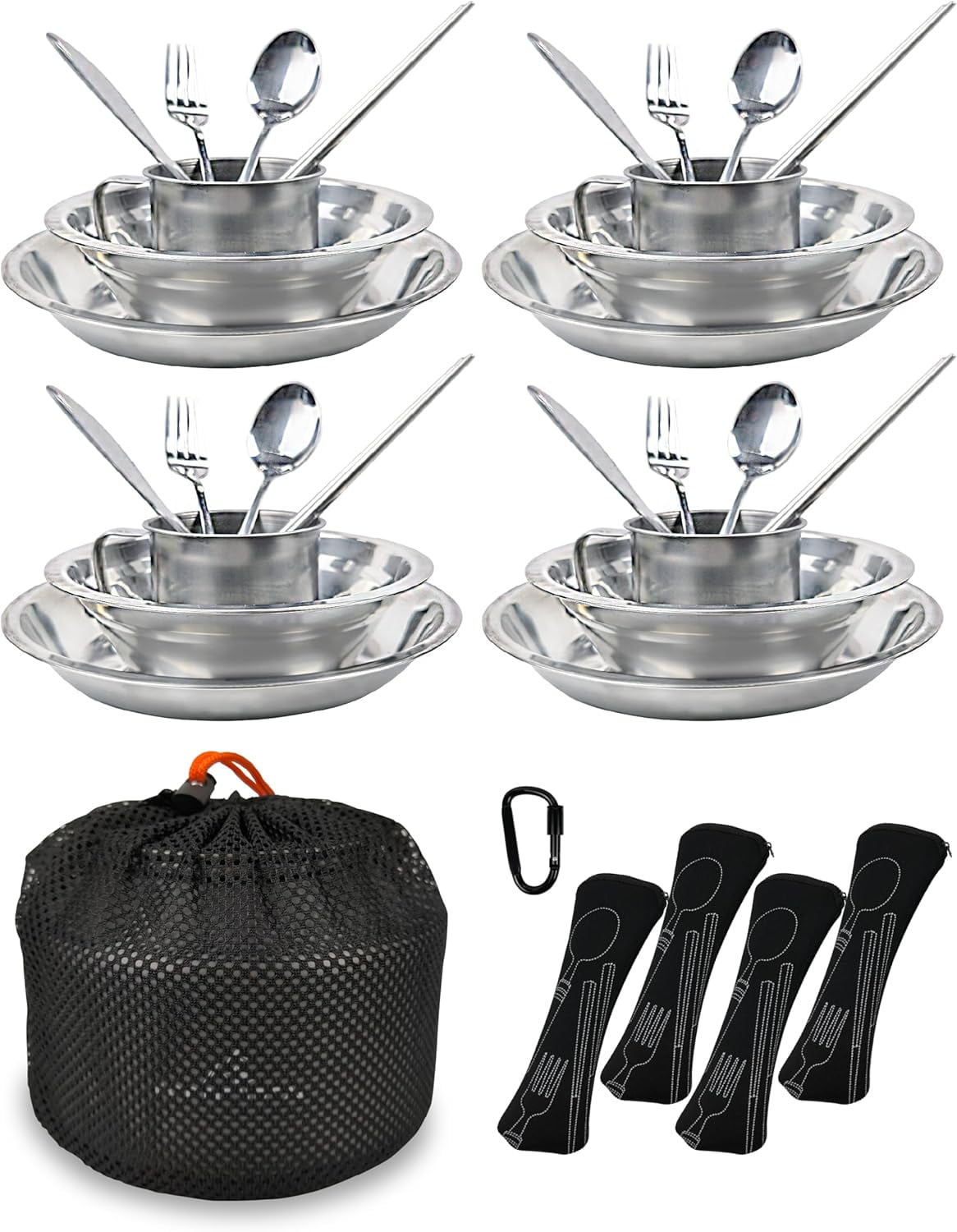 HAOYAN Stainless Steel Camping Mess Kit - Person's Complete Picnic ...
