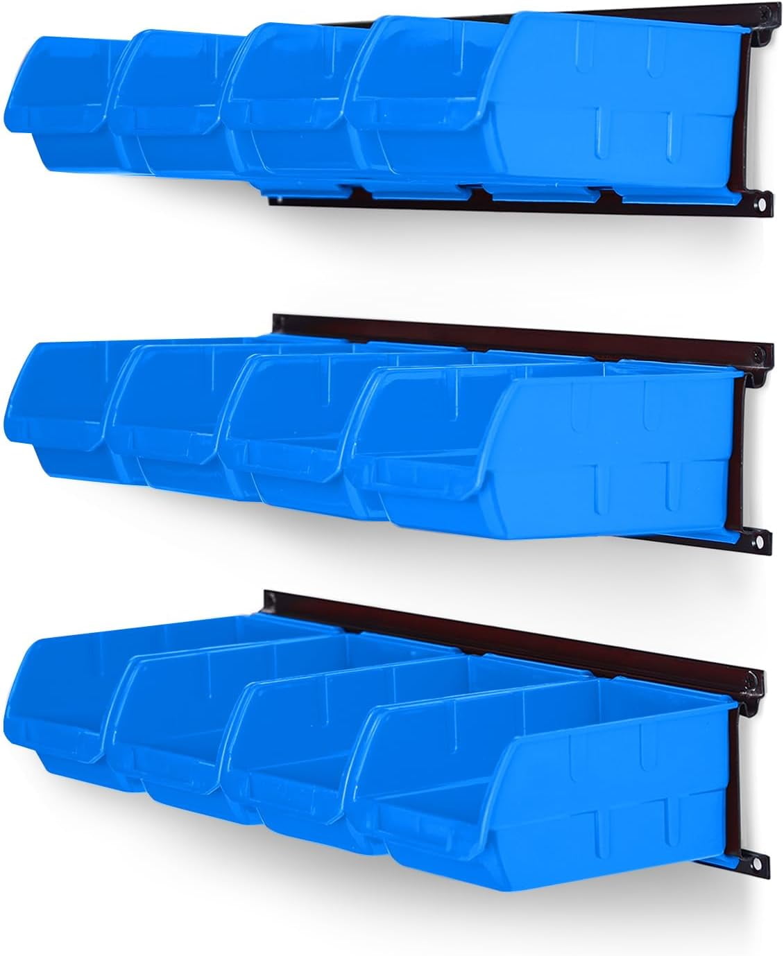 HAOYAN Wall Mounted Storage Bins, Plastic Hanging Storage Organizer ...
