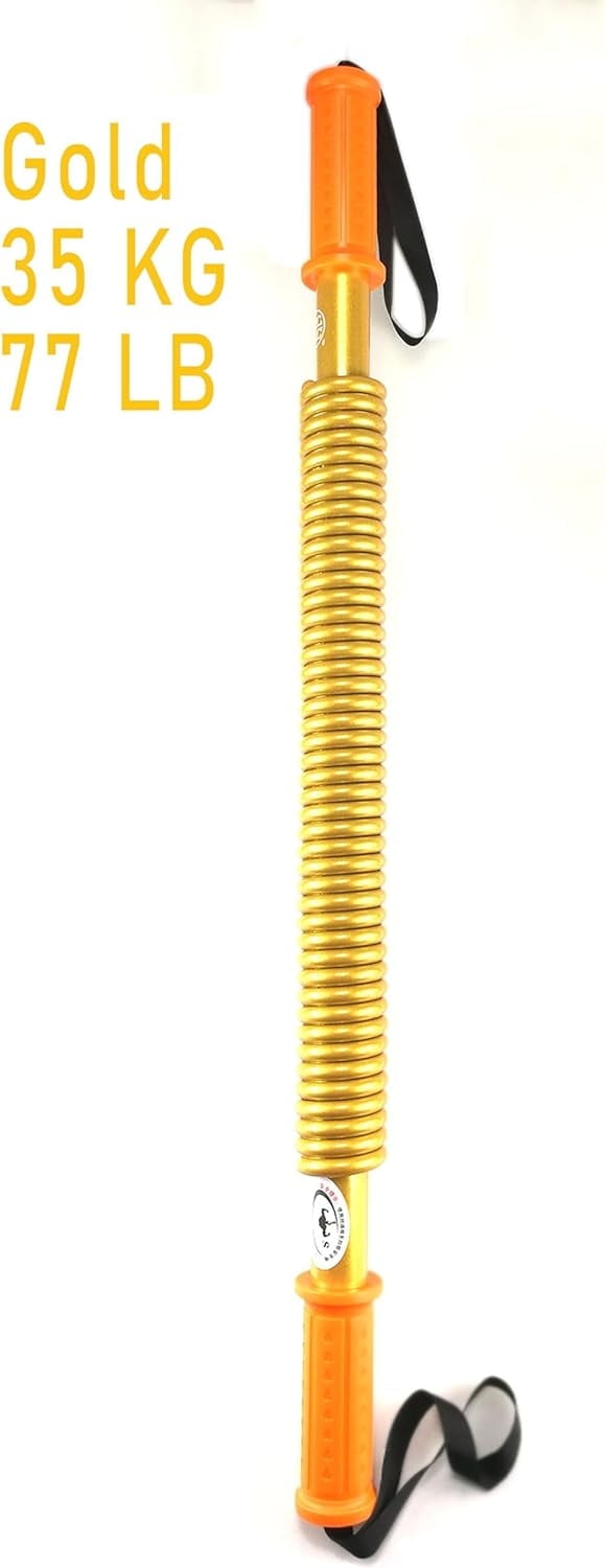 HAOYING Gold 35 KG / 77 LB Dual Spring Power Twister Bar, Super Heavy ...