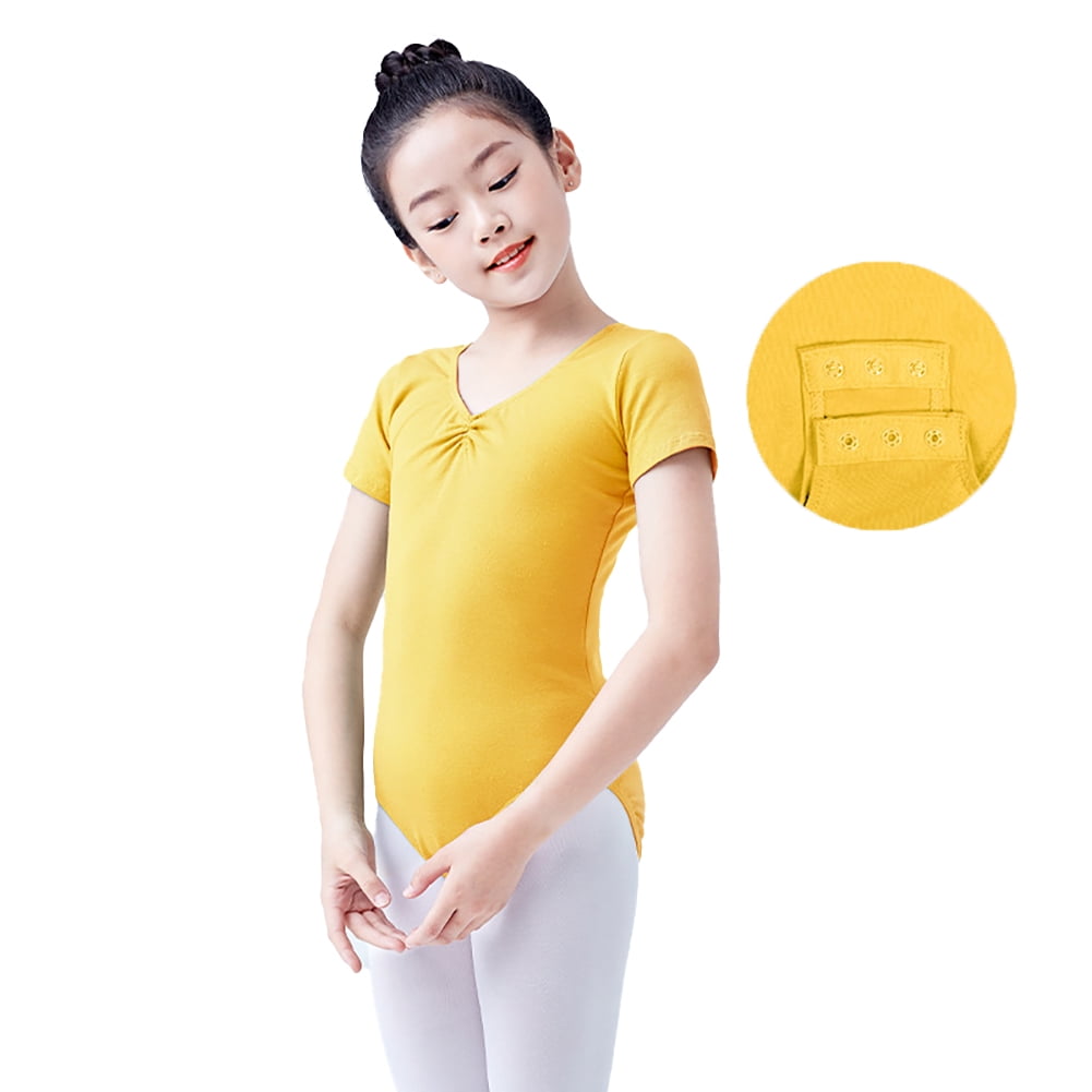 HAOYUNL 5-16 Years Kids Short Sleeve Leotards for Girls/Dance Outfit/Girls Dance Costume Teen ...