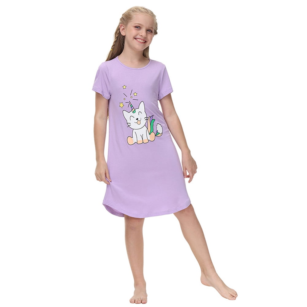 HAOYUNL Girls Short Sleeve Nightgowns Dress Pajamas for Kids Teen 5-14 ... HAOYUNL Girls Short Sleeve Nightgowns Dress Pajamas for Kids Teen 5-14 ...
