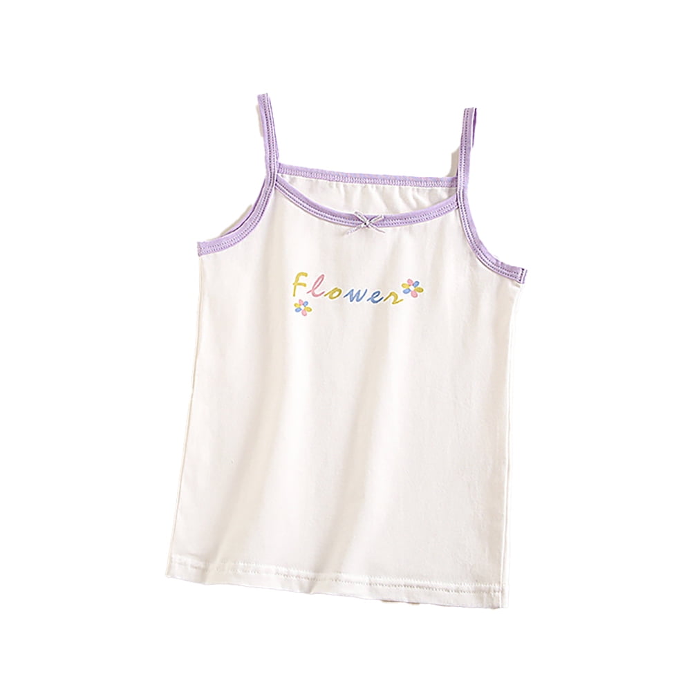 HAOYUNL Little Girls Printing Vest Tops Toddler Kids Undershirts ...