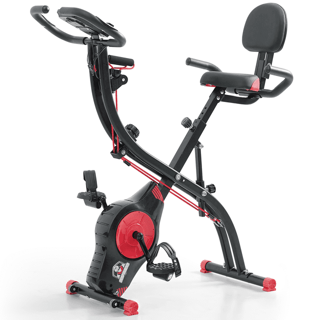 HAPBEAR Folding Exercise Bike Magnetic Foldable Stationary Bike, 3 in 1 ...