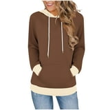 HAPIMO Hoodies for Women Long Sleeve Sweatshirt Loose Fit Color Block ...