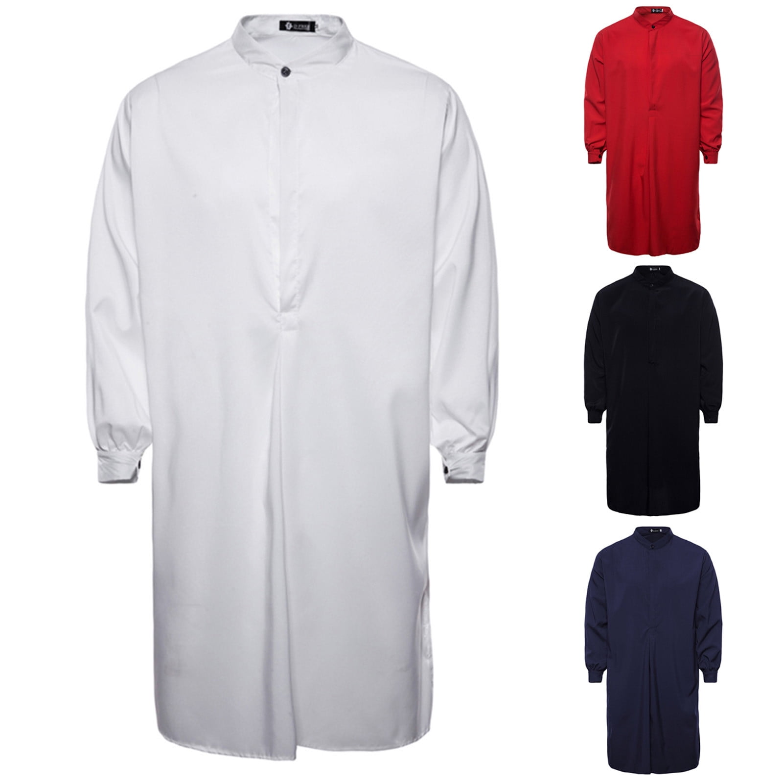 HAPIMO Men's Muslim Islamic Ramadan Jubbah Fashion Solid Comfy Long ...