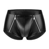 HAPIMO Men's Tight Faux Leather Shorts Boxer Briefs Low Rise Ultra Soft ...