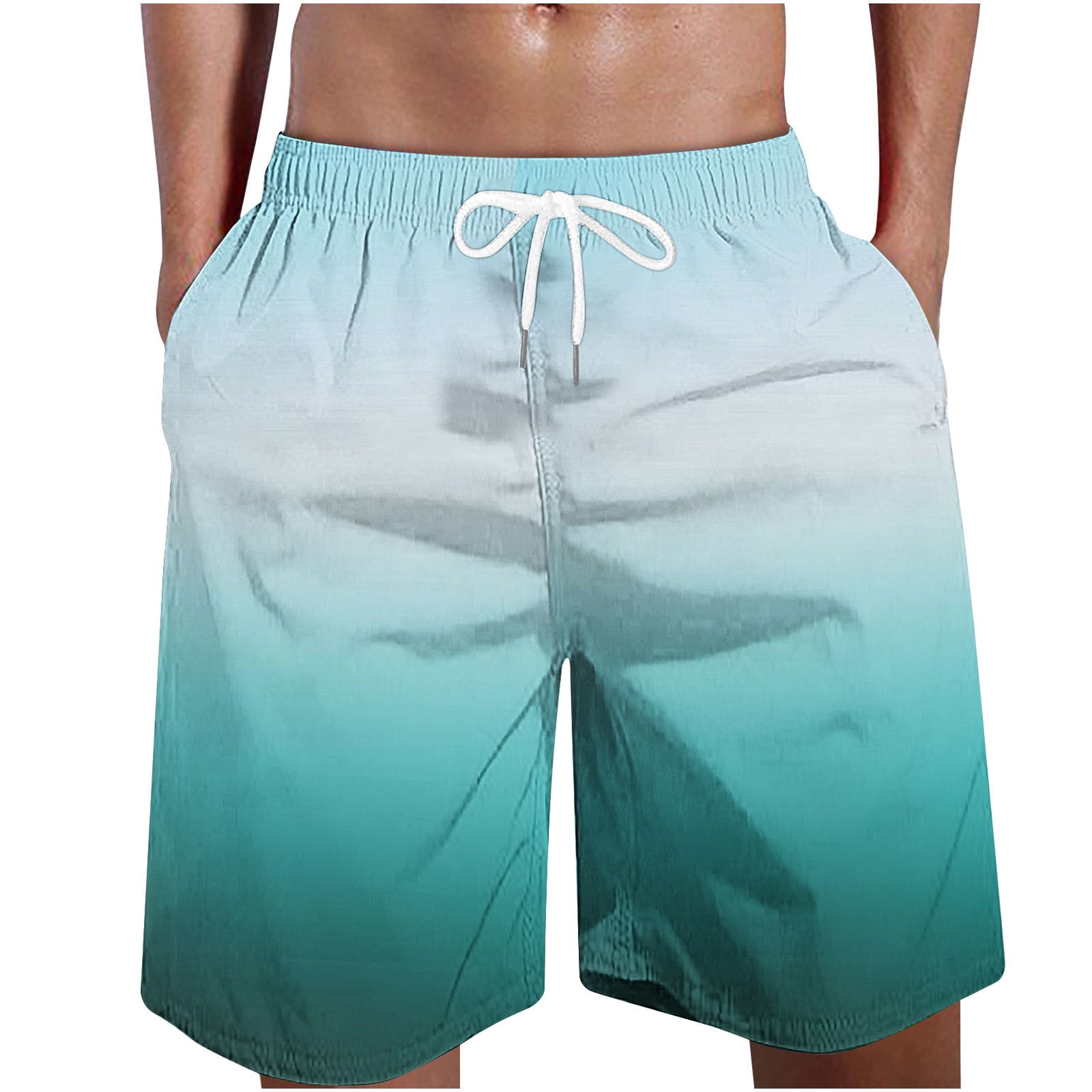 HAPIMO Mens Trends Swim Trunks Elastic Waist Lace-up Bathing Suits ...