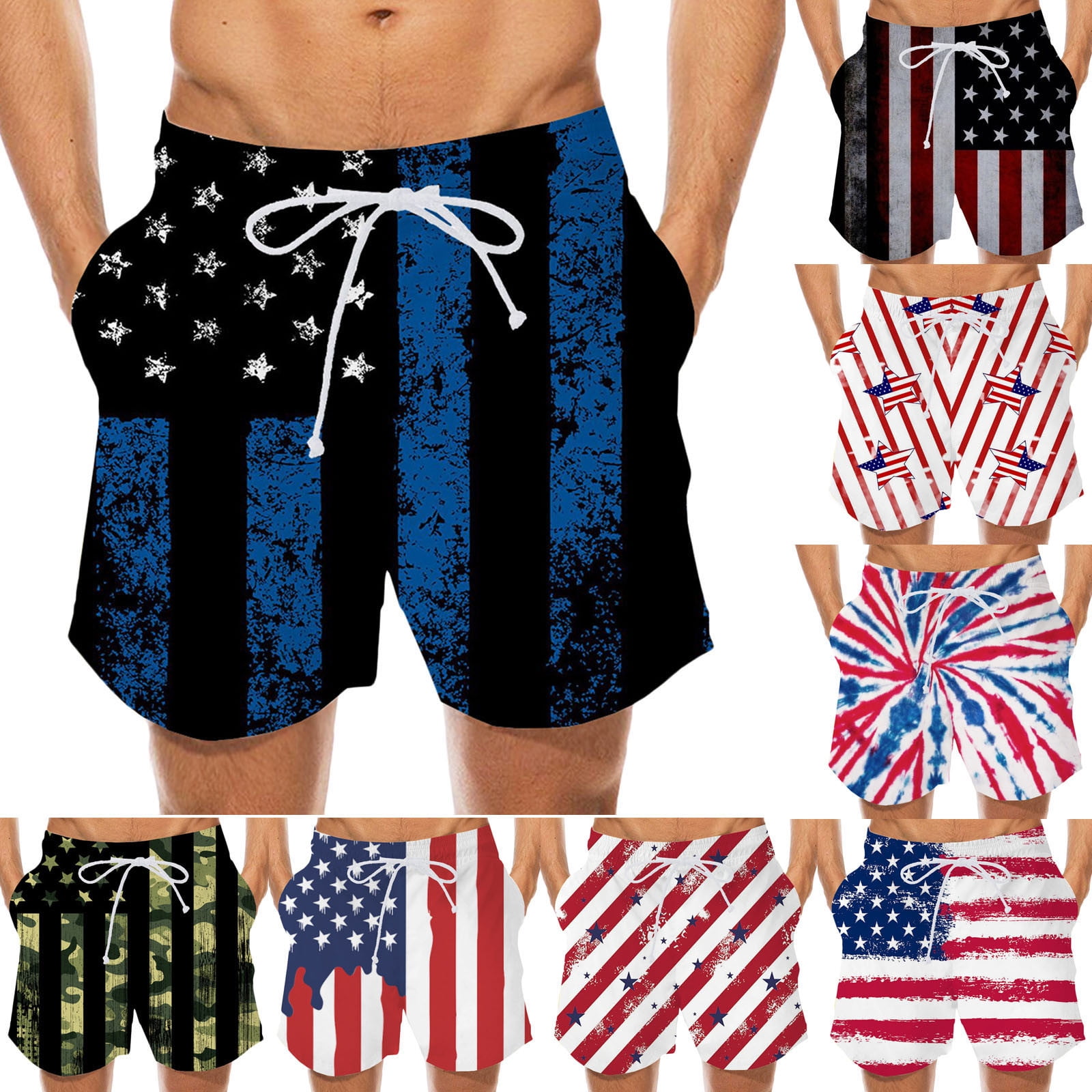HAPIMO Mens Trends Swim Trunks Elasticated Lace-up Surf Bathing Suits ...