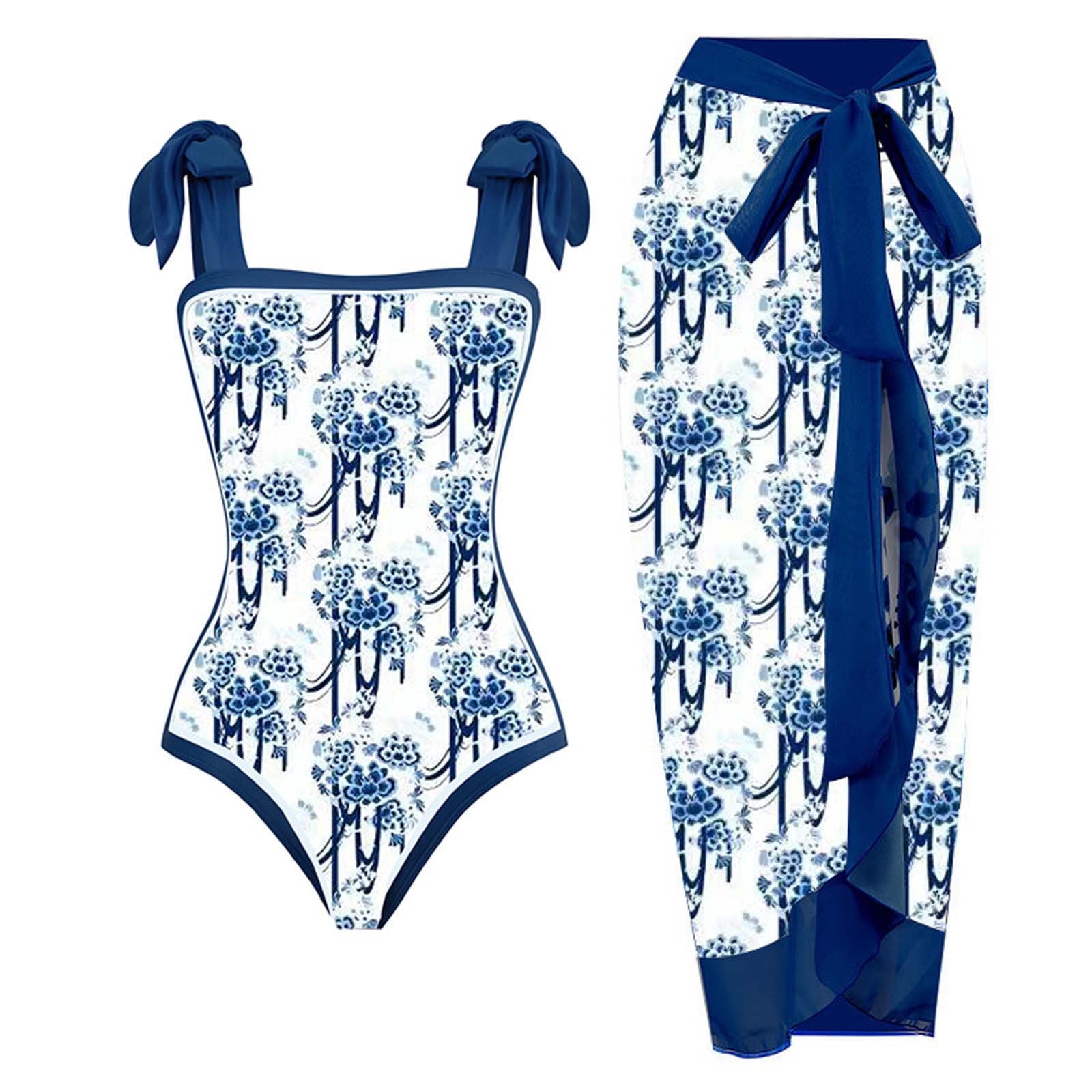 HAPIMO One Piece Monokini Sets Swimsuit Sleeveless Bathing Suit Vintage ...