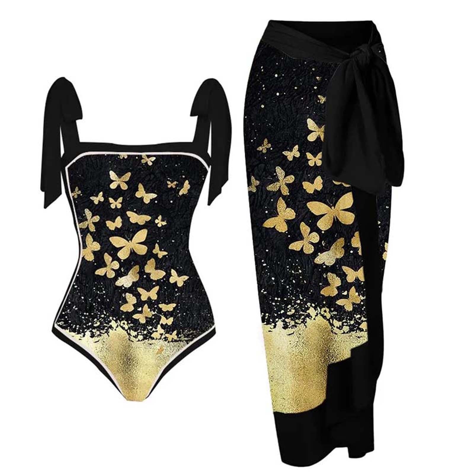 HAPIMO One Piece Monokini Sets Swimsuit Sleeveless Bathing Suit Vintage ...