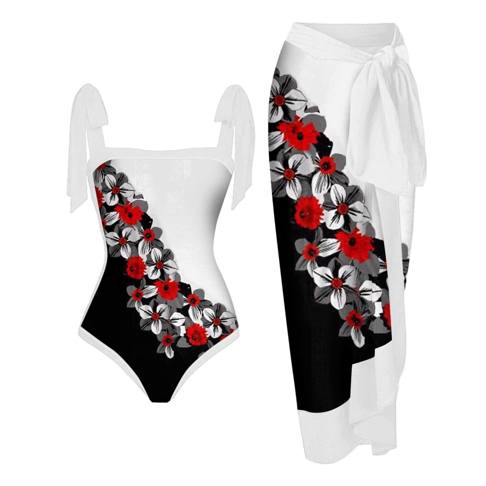 HAPIMO One Piece Monokini Sets Swimsuit Sleeveless Bathing Suit Vintage ...