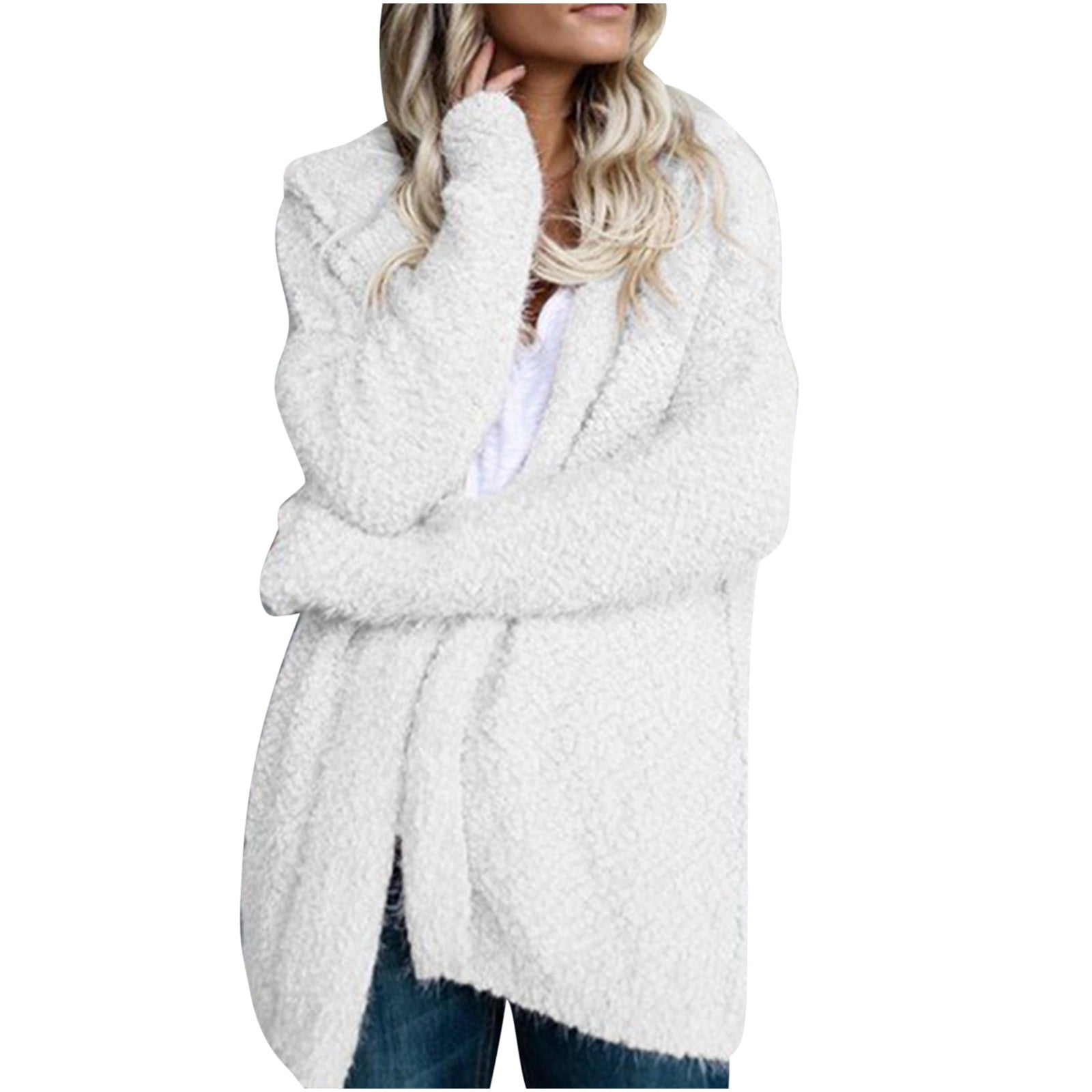 HAPIMO Rollbacks Womens Fashion Open Front Fuzzy Cardigan Sweaters ...